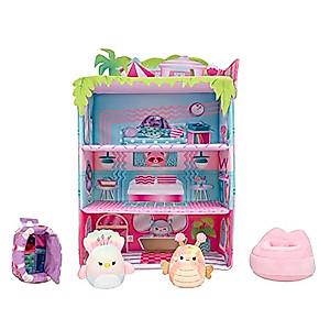 Squishville by Original Squishmallows Blue Seas Inn - Includes Two 2-Inch Squishmallows, Suitcase, Lounger, and Large Playscene - Amazon Exclusive
