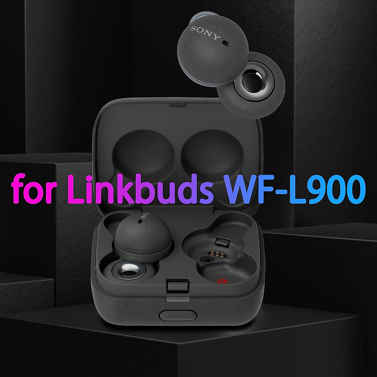 (5 Pair) Seltureone Compatible for Sony LinkBuds WF-L900 Ear Tips, Reducing Noise Enhance Sound Quality Accessories, Black