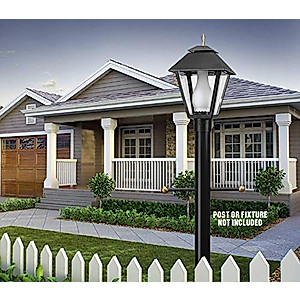 Solus SCA-335BK 15" Aluminum Cross Arm Ladder Rest for Outdoor Lamp Posts and Poles, Easy to Mount, Maintenance Free and Weather Resistant, Black Bar with Gold Caps