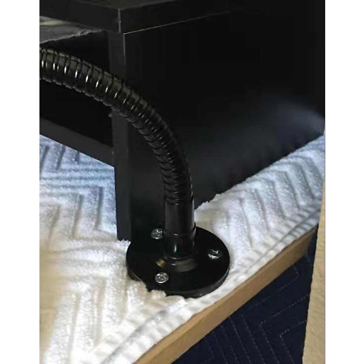 Microphone Gooseneck Table Mounts,Wall Microphone Mount,Microphone Stand 5/8 Male,Microphone Flange Mount Ideal for Various Mounting Devices& Black 1Pack