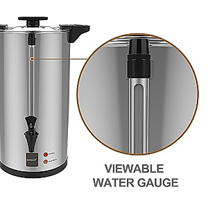 Valgus Commercial Grade Stainless Steel 80-Cup 12L Percolate Coffee Urn Coffee Maker with Automatic Temperature Control Hot Water Urn for Parties, Office, Wedding and Catering Events