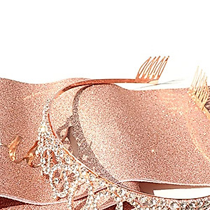 XO LOVEORY 60th Birthday Decorations for Woman, 60th Birthday Sash, Tiara Crown, Canvas Makeup Bag, Cake Topper & Candles, 60th Birthday Gifts for Her Birthday Party