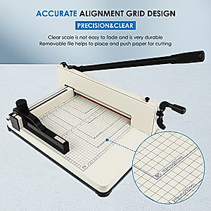 Heavy Duty Paper Cutter, 12" Guillotine Paper Cutter, Cortadora de Papel 500 Sheets Paper Trimmer with Double Safety Protection&Durable HSS Blade for Cutting Paper, Leather, PVC,Non-Woven Fabrics