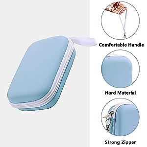 Labels Printer Case Compatible with Phomemo D30 D35 Label Maker, Fit for NIIMBOT D11 D110, Fit for JADENS D110, Case Easily Storage and Carry, Easily Store Your Printer, Tape, USB Line (Blue)