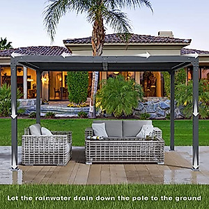 BPS Outdoor Louvered Pergola 10‘x13’ Aluminum Pergola Waterproof Gazebo Patio Sun Shade Shelter with 2 Adjustable Roof Panels for Patio, Garden, Backyard