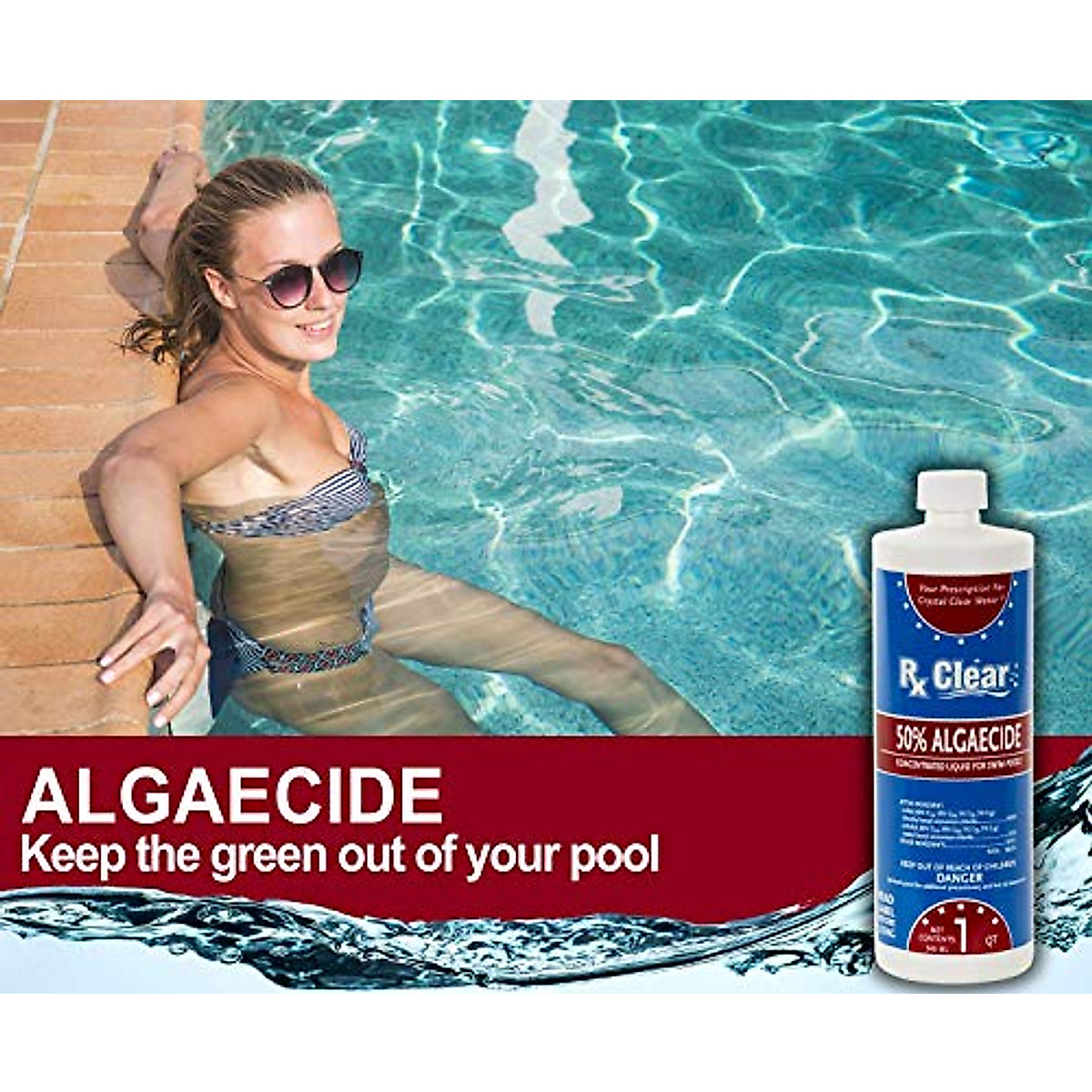 Rx Clear Spring Start-Up Kit | Chemicals for Opening Swimming Pools | Above or Inground | for Pools Up to 7,500 Gallons | Includes Shock, Algaecide, Stabilizer/Conditioner and Test Strips