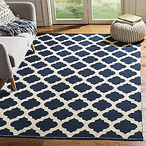 SAFAVIEH Montauk Collection 3' x 5' Navy/Ivory MTK723H Handmade Trellis Cotton Area Rug