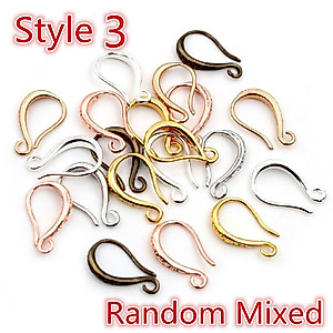 Kentuckiz 17X10Mm 20Pcs Rhodium Silver Gold Plated Earring Findings Earrings Clasps Hooks Fittings DIY Jewelry Making Accessories Earwire - (Color: Z6-23)
