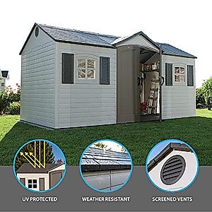 Lifetime 6446 Outdoor Storage Shed, 8 x 15 Foot, Desert Sand