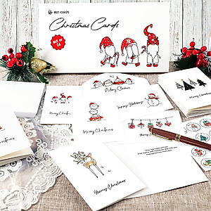 Christmas Cards - Pack of 24, 6 Assorted Designs Merry Christmas Cards with Envelopes - Bulk Greeting and New Years Cards - Perfect to Send Warm Holiday Wishes to Friends and Family - 4" x 6"