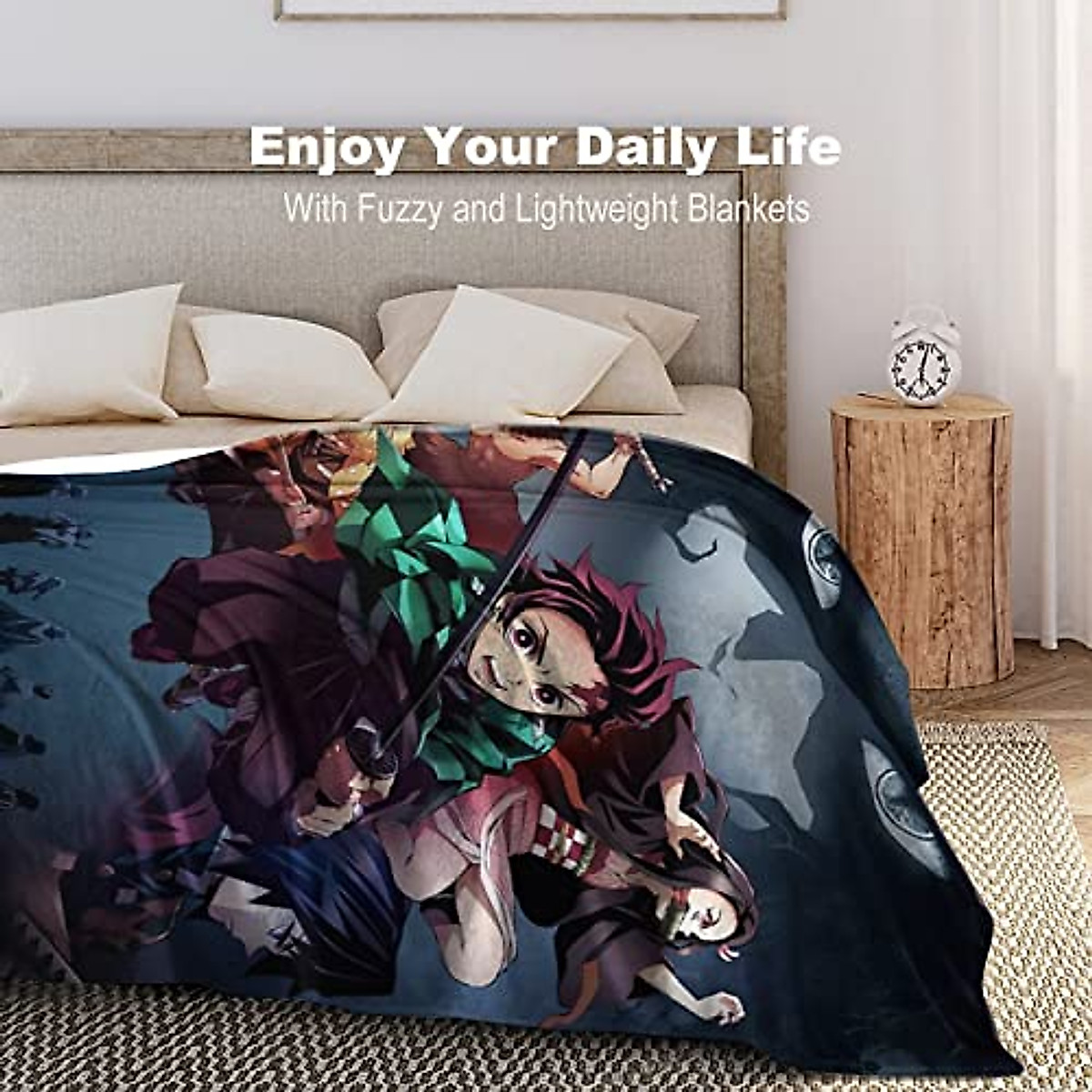 Warce Glosen Unisex Anime Throw Blanket Flannel Fleece Blankets for Bedding Couch Sofa Living Room Throws All Season 50"X40"
