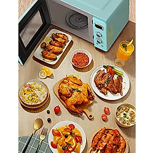 SIMOE Retro Countertop Microwave Oven, 0.9 cu.ft. 900 W Compact Micro-wave Oven with LCD display and 5 Micro Power