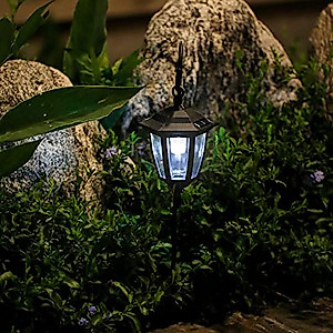 Viewsun 34 Inch Hanging Solar Lights, Shepherd Hook Lights with 2 Shepherd Hooks Waterproof Outdoor Decorative Solar Lantern Lights for Garden Decor, Patio, Backyard, Pathway, 4 Pack