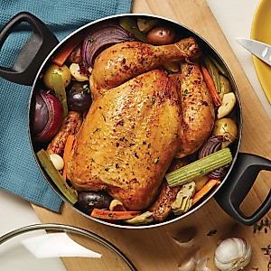 Farberware Cookware Nonstick Stockpot with Lid, 10.5 Quart, Aqua