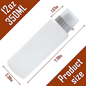 RAMFIYN Condiment Porous Squeeze Bottles, Salad Dressing Container, Squeeze Bottles for Sauces, Multi-nozzle Salad Squeeze bottle 5 nozzles, BBQ Sauce, Oil Bottles - 8 pcs 12 oz