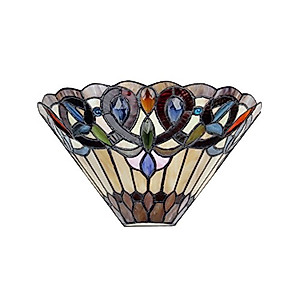 Chloe Lighting CH33318VI12-WS1 Ambrose Tiffany-Style Mission 1-Light Wall Sconce, 6.5 x 11.9 x 5.9", Black