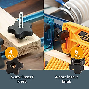 POWERTEC 71127 Jig and Fixture T-Track Hardware Kit w/Knobs and 1/4"-20 Threads | 128 Piece Set