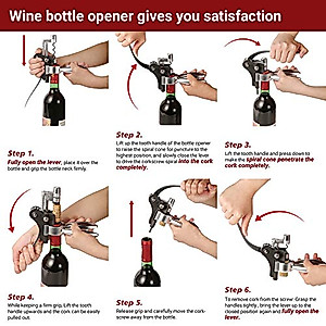 Wine Bottle Opener Corkscrew Set-[2020 Upgraded] Holleringlan Wine Opener Kit With Foil Cutter,Wine Stopper And Extra Spiral