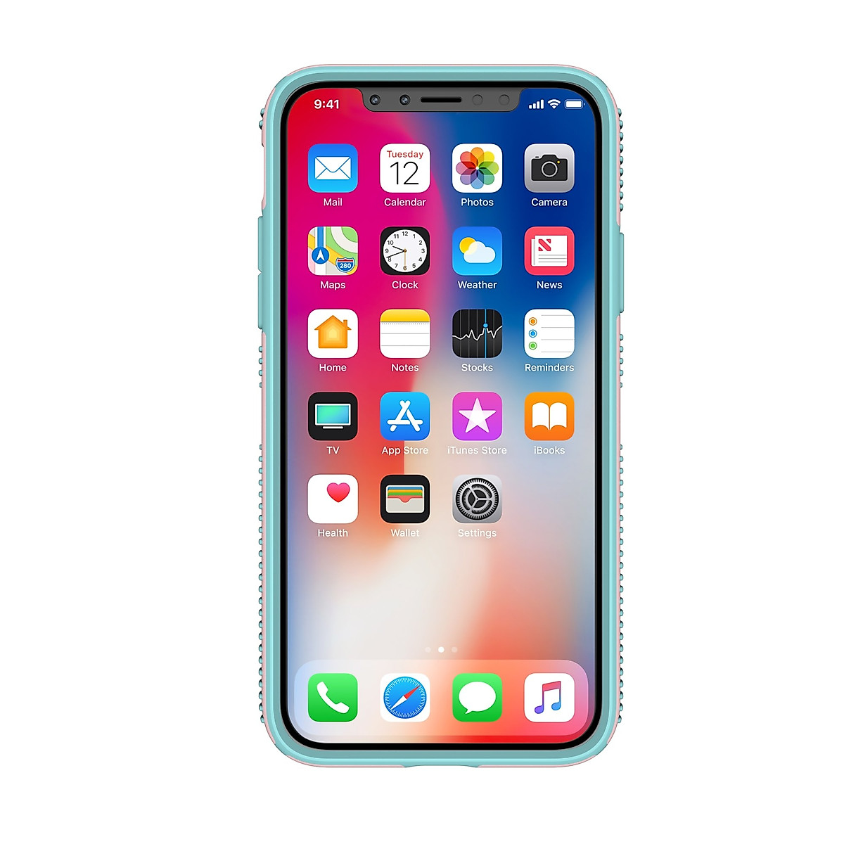 Speck Products CandyShell Grip Cell Phone Case for iPhone XS/iPhone X - Quartz Pink/River Blue