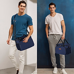 goiealeaes Insulated Lunch Bag for Women/Men, Blue, Reusable, Durable, Leakproof, Waterproof, Adjustable Shoulder Strap, 10" x 6.7" x 8"