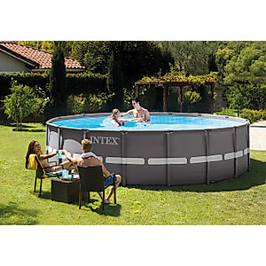 Intex Ultra Frame Pool Set with Cartridge Filter Pump, 16 x 48, Gray
