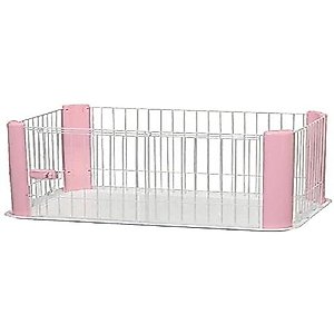 IRIS OHYAMA, Indoor Dog/Puppy playpen with Base, Sliding Door with Latch, Hooks for Easy Assembly, for Dog - Pet Circle CLS-960 - Pink