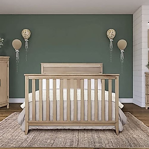SweetPea Baby Bayfield 5-in-1 Convertible Crib in Sand Dunes, JPMA, and Greenguard Gold Certified, Made of Sustainable New Zealand Pinewood, Sturdy and Durable Crib