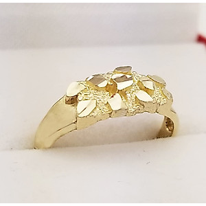 10k Yellow Gold Nugget Ring For Women