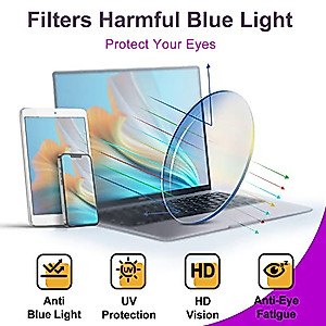 VISOONE Lightweight Blue Light Blocking Glasses Square with Anti Computer Glare for Gaming Men and Women MONTANA