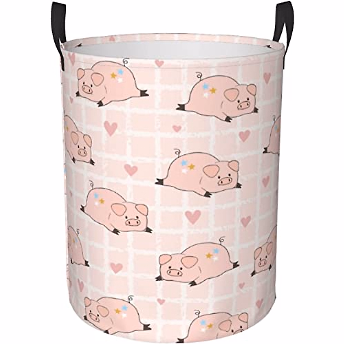 Cute Cartoon Bee and Flower Collapsible Laundry Basket with Handle Waterproof Hamper Storage Organizer Large Bins for Dirty Clothes Medium