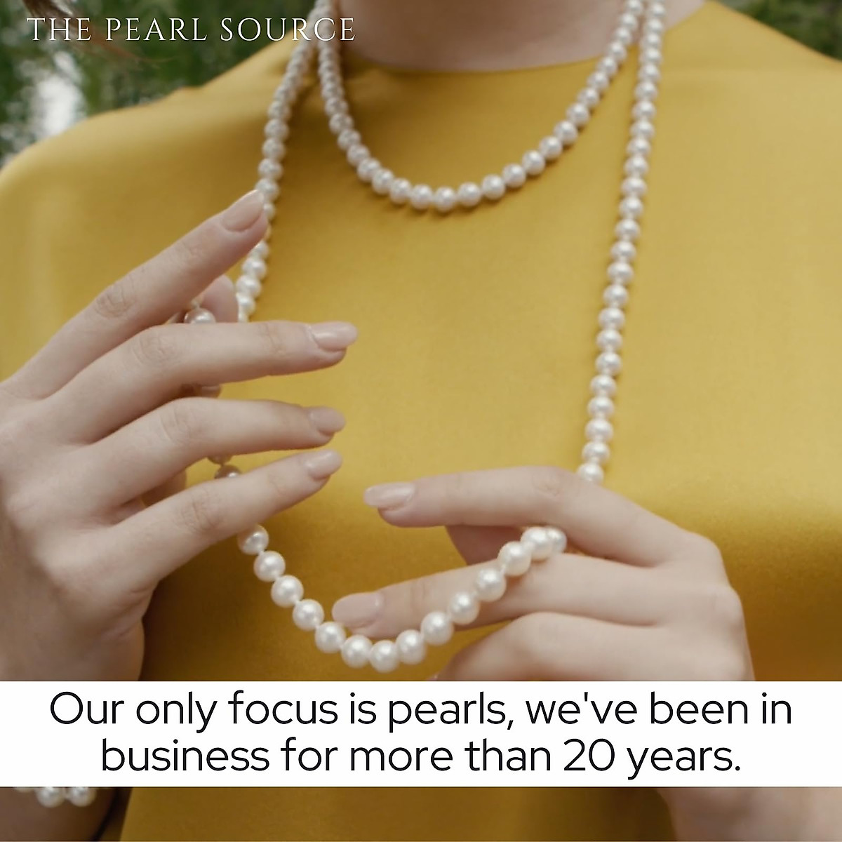 The Pearl Source Real Pearl Necklace for Women with 6.5-7.0mm AAA+ Quality Round White Freshwater Genuine Cultured Pearls | 18 inch Pearl Strand with 14K Gold Clasp
