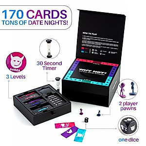 Why Not? Fun and Romantic Board Game for Couples - 170 Cards with Conversations Dares and More for 2 Players