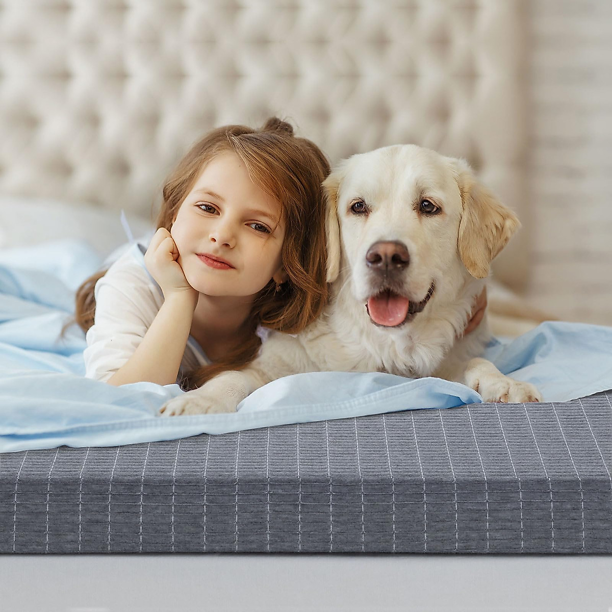 Unipon 3 Inch Firm Mattress Topper Full Size, Firm to Extra Firm Memory Foam Mattress Topper for Pressure Relief, Support Foam Bed Topper with Removable Bamboo Cover