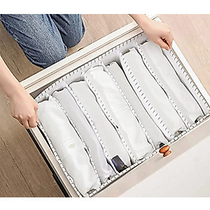 Lallamotion 2PCS Drawer Organizers for Clothing, 7 Grids Wardrobe Clothes Organizer, Clothes Drawer Organizer, Drawer Organizer Clothes, Jeans, Sweater, T-Shirts