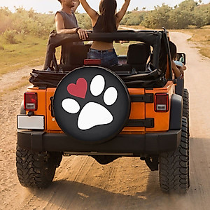 Delerain Dog Paw Print Spare Tire Cover for RV Trailer SUV Truck and Many Vehicle, Wheel Covers Sun Protector Waterproof (15 Inch for Diameter 27"-29")