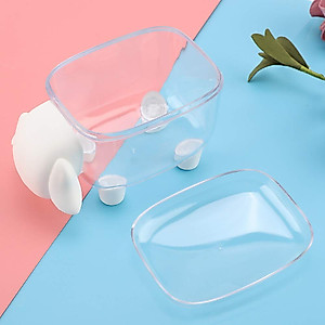 Sheep Cotton Swab Holder, Plastic Qtip Holder Organizer Container with Cover Cute Cotton Ball Holder Bathroom Waterproof Floss Jars (White)