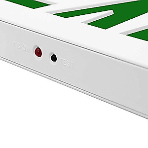LFI Lights | Thin Green Exit Sign | All LED | White Thermoplastic Housing | Hardwired with Battery Backup | Optional Double Face and Knock Out Arrows Included | UL Listed | (1 Pack) | LEDT-G