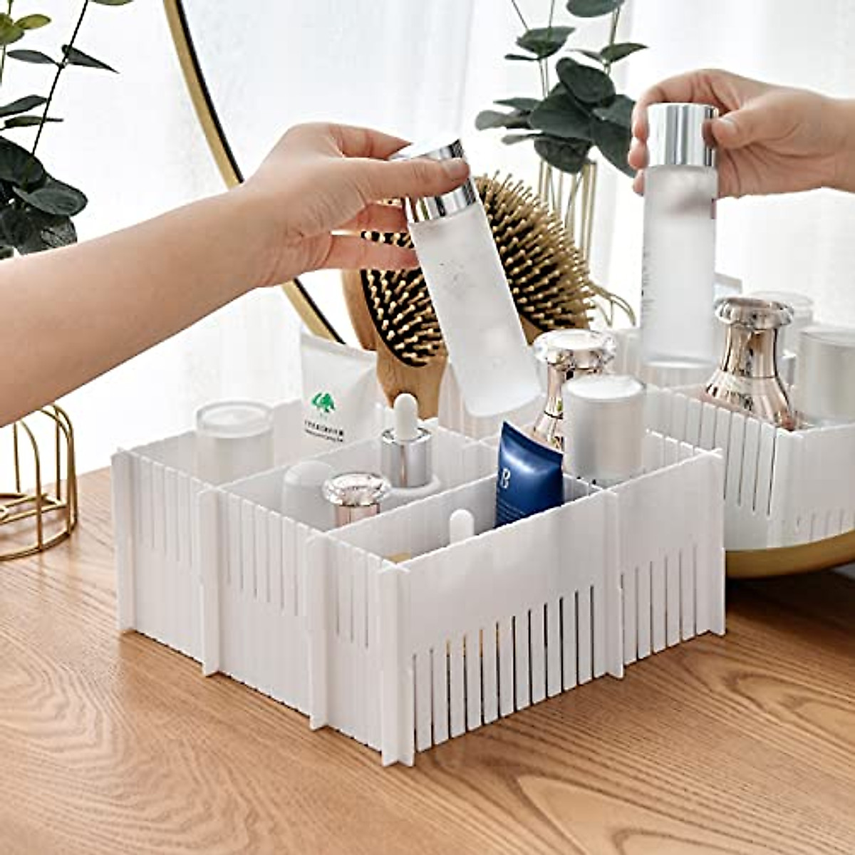 GesangF 20PCS DIY Plastic Grid Drawer Dividers, Large Adjustable Drawer Storage Organizer (38cmx11cm) for Clutter Kitchen Cutlery Dresser Makeup Tools Socks Can Help Tidy Office Desk Clinic Bedroom