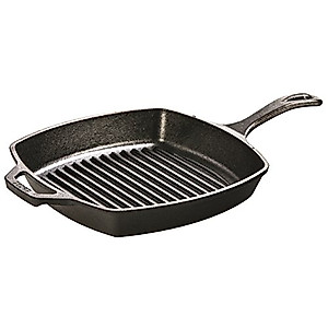 Lodge 15 Inch Cast Iron Skillet and 10.5-inch Square Grill Pan Bundle