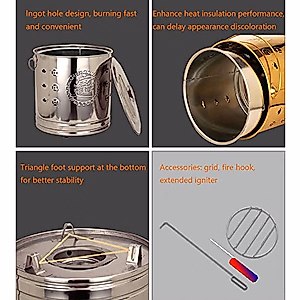 LUCKSHINE Portable Burning Barrel, Garden Incinerator, Small Stainless Steel Burner for Burning Trash, Paper, Leaves