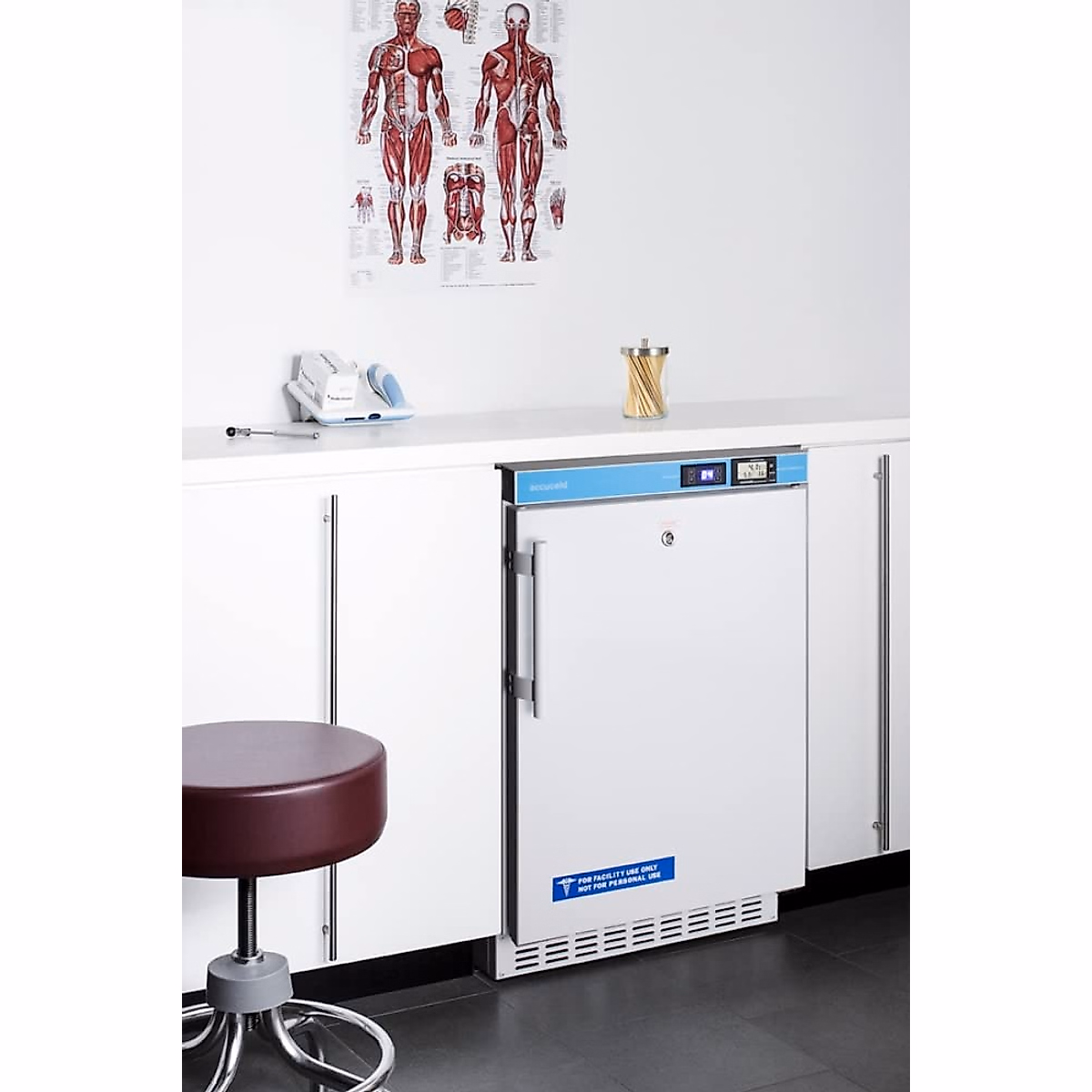 ACCUCOLD ACR45LCAL Pharmacy ADA Compliant 20" Wide Built-in Undercounter All-refrigerator with NIST Calibrated Alarm/Thermometer, Vaccine Storage, Frost-free, Self-closing Door and Lock…