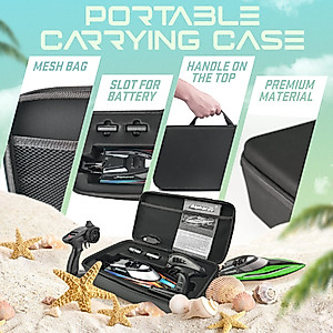 ALPHAREV Remote Control Boat - R308 32+ KPH Fast RC Boat for Adults & Kids with Portable Suitcase, 2.4Ghz Racing Boat for Pool & Lake, Summer Water Toys, Birthday Gifts for Boys