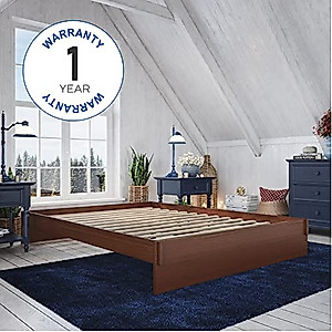 Classic Brands Liberty Wood Platform Bed Frame, Walnut Finish, Queen