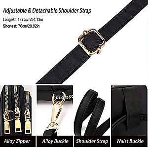 WITERY Nylon Crossbody Phone Bag, Multi zipper Travel Small Cell Phone Purse Wallet Wristlet for Women with Adjustable Strap