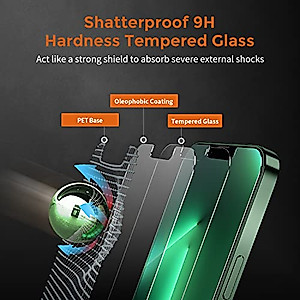 UNBREAKcable 3-Pack Screen Protector for iPhone 13 Pro Max/iPhone 14 Plus, Double Shatterproof Tempered Glass [Easy Installation Frame] [9H Hardness] [99.99% HD Clear] for iPhone 6.7 inch