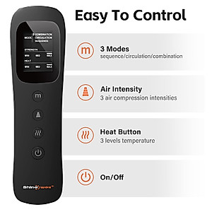 SHINE WELL Leg Massager with Heat and Compression, Leg Compression Massager for Circulation, 3 Heat 3 Modes 3 Intensities Full Leg Massager for Pain Relief and Swelling, FSA HSA Eligible