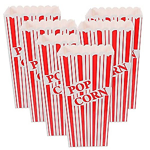 Popcorn Cups Disposable 24 Pcs Popcorn Popcorn Bucket Stripe Paper
