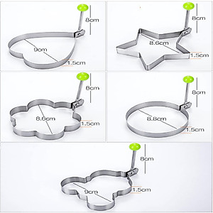 5pcs Egg Rings For Frying Eggs Nonstick,Egg Rings For Frying Eggs Fried Egg Rings