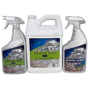 Black Diamond Stoneworks GRANITE PLUS! 2 in 1 Cleaner & Sealer for Granite, Marble (1-G,1-QT) Granite Sealer: Seals and Protects, Granite, Marble. 1-QT