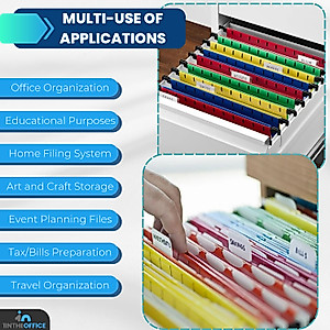 1InTheOffice Poly Expanding Hanging File Folders, Letter Size, Assorted,10/Pack